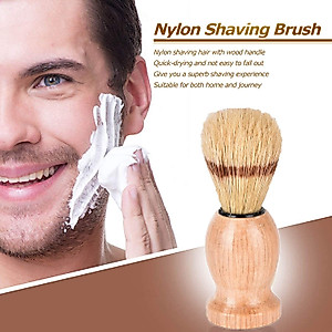 12Pcs Men Shaving Brush Wood Handle, Professional Salon Tools Hand Crafted Shaving Brush Wood Handle Shave Brushes Handmade Pure Badger Hair Brush for Men