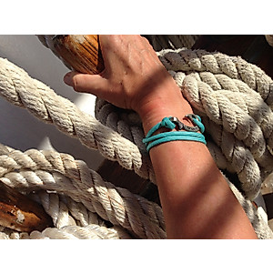 Chasing Fin Fish Hook Pendant Bracelet - Cool 30-Inch Military-Grade 550 Paracord Bracelet & Anklet - Adjustable Size, 100% Nylon Nautical & Fishing Accessory - J-Hook Pendant, Pewter - Navy