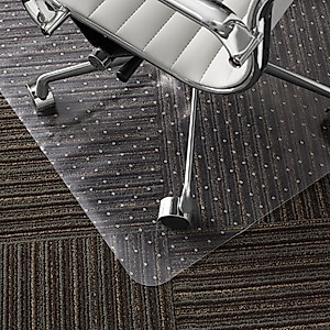 WorkOnIt 46" x 60" x2.2mm Thick Office Chair Desk Floor Mat for Low Pile Carpet, Clear