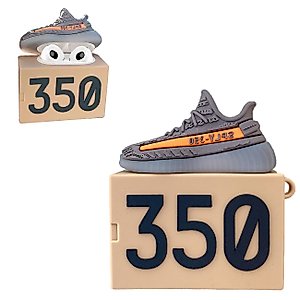 Shoe Box Airpod Case Cover, 3D Creative Sports Shoes Cute Cartoon Funny Fun, Soft Silicone Airpod Skin Keychain Ring, Girls Boys Teens Men Case for Airpods 3 3rd Generation 2021 (350 Brown)