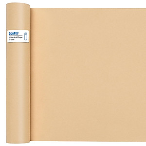 OcePor Brown Paper Roll 15"×450", Craft Paper, Kraft Paper Roll, Wrapping Paper, Packing Paper for Moving, Gift Wrapping, Wall Art, Table Runner, Floor Covering, Bulletin Board, Arts Crafts