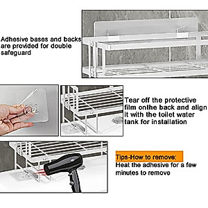 MUUBOOX Over The Toilet Storage,3-Tier Over-The-Toilet Space Saver Organizer Rack,Multifunctional Toilet Rack,No Drilling Space Saver with Wall Mounting Design(White)
