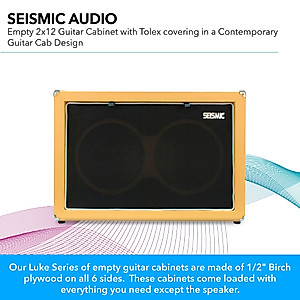 Seismic Audio - 12" GUITAR SPEAKER CABINET EMPTY - 7 Ply Birch - 2x12 Speakerless Cab NEW 212 Orange Tolex - Black Cloth Grill - Front or Rear Loading Options