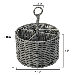 COZYYROME Utensil Caddy for Kitchen Countertop,Cooking Utensil Holder Counter Utensil Crock Holder for Kitchen Large Utensil Flatware Organizer,Kitchen Utensil Caddy With 4 Compartments