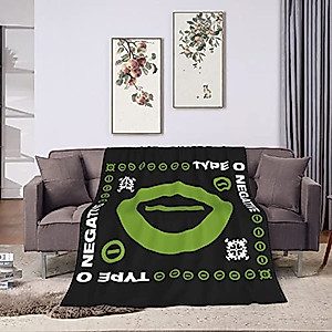 Type Music O Negative Blanket Soft Warm Flannel Fleece Blanket Throw Blankets for Bed Couch 50"x40"