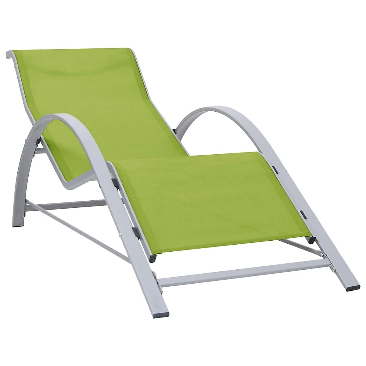 vidaXL Modern Outdoor Furniture Set with Table, 2 Sun Loungers, Made from Durable Aluminum, Green
