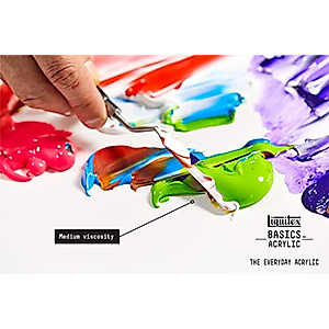 Liquitex BASICS Acrylic Paint Set, 6 x 22ml Tube Paint Set, Primary, Blue,Color Mixing,Green,White, 0.7 Fl Oz (Pack of 6)