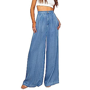 Graparent Y2K Pull On Medium Blue High Rise Bell Bottom Wide Leg Jeans - Size 6