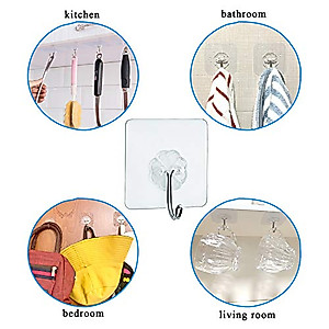 Traceless Utility-Hooks Transparent Reusable Seamless Self Adhesive Suit for Kitchen Curtain Storage Towel 7 Pack