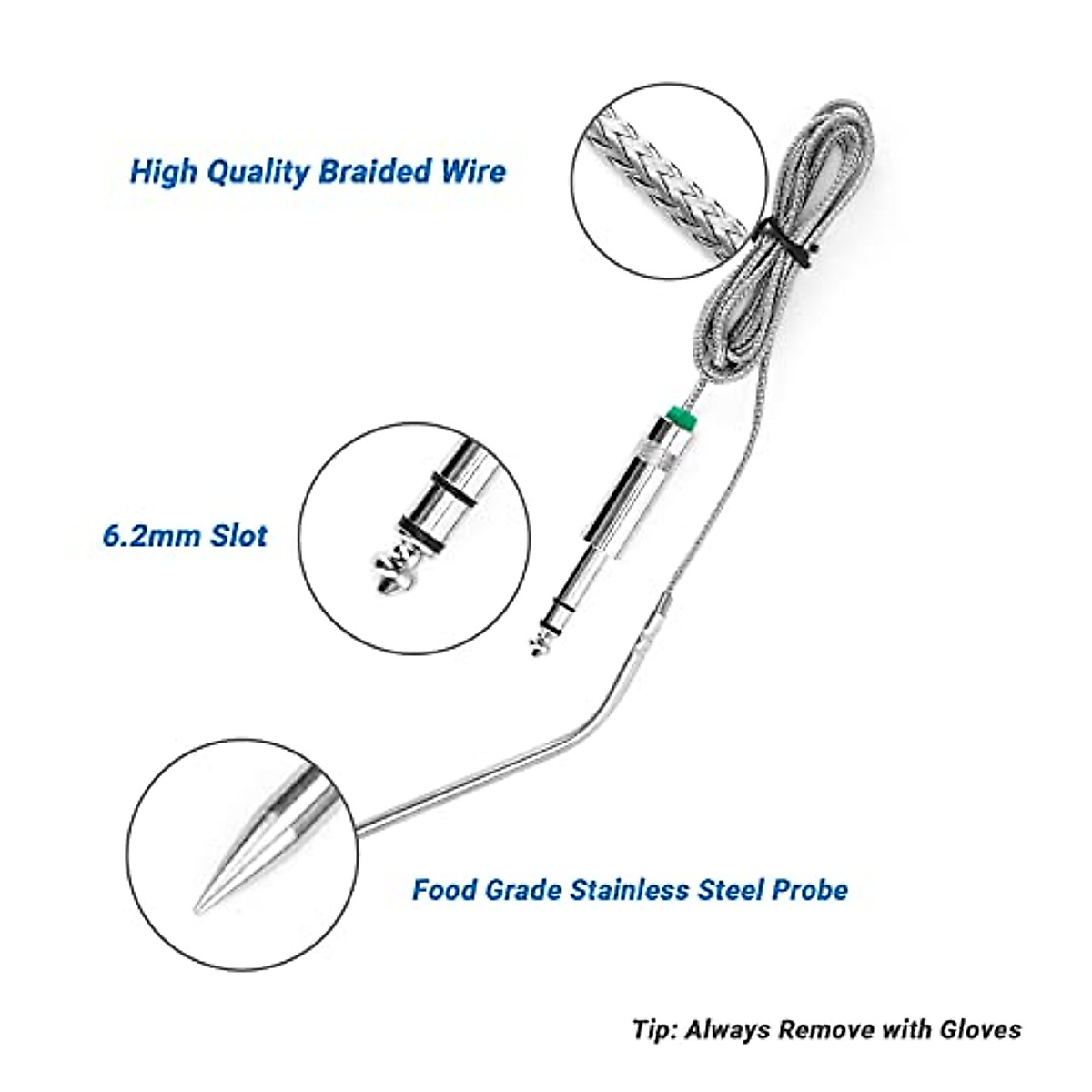 Stanbroil Meat Temperature Probe and Universal Meat Grill Thermometer Probe for Green Mountain Jim Bowie, Daniel Boone, and Davy Crockett Pellet Grills, Replacement Parts for GMG Part P-1035/GMGP40
