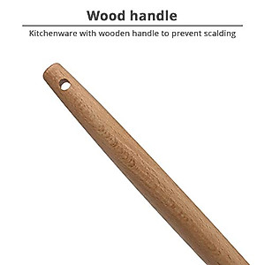 KUFUNG Silicone Slotted Spatula, High Heat Resistant to 480°F, BPA Free, Food Grade Slotted Turner, Wooden Handle Nonstick Flipper for Fish, Eggs, Omelets, Burgers, Hashbrowns, Pancake (Grey)