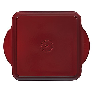 Le Creuset Enamaled Cast Iron Square Griddle, 9.5", Cerise