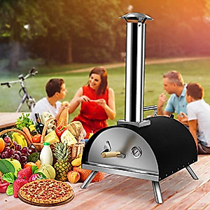 KODOM Pizza Oven, Portable Wood Pizza Oven with Foldable Legs Outdoor Pizza Oven Wood Pellet Pizza Oven for Outdoor, Courtyard Cooking (23.6’’ x 15.7’’ x 31.1’’ Inch)