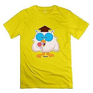 YWT Tootsie Roll Pop Owl Men T Shirts Unique Funny Yellow