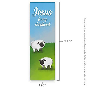 Jesus is My Shepherd, Psalm 23:2, Bulk Pack of 25 Christian Bookmarks for Kids, Childrens Bible Verse Book Markers, Sunday School Prizes with Memory Verses, Scripture Gifts for Kids & Youth