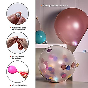 Aogist 50pcs Mini Lights&I Love You Balloons,Long Standby Time Waterproof LED Balloon Light for Valentine Day Wedding Anniversaries Mother's Day Party Decorations