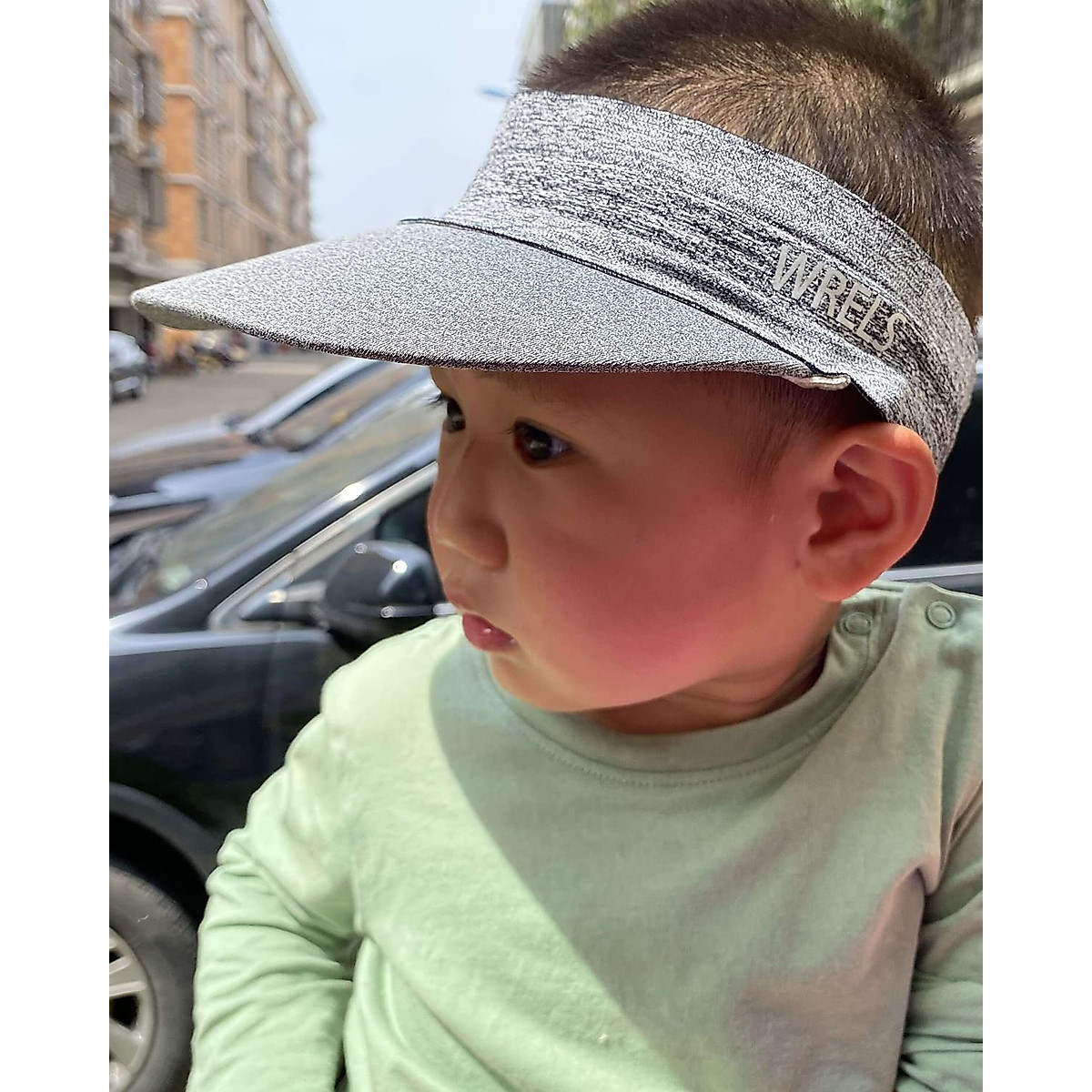 WRELS Kids Sports Visor Hats Lightweight Sun Protection Quick Dry Cap for Women Men in Golf Running Tennis Jogging White