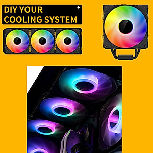 novonest 120mm PC Case Fan,5V 3PIN Addressable RGB Silent Fan,PWM 4PIN Adjustable Fan Group,High Performance Rotating Infinity Mirror Fan, with Fan Hub,UA0107(3-Pack)