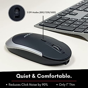 Macally Premium Bluetooth Keyboard and Mouse for Mac - Multi Device - Rechargeable Mac Wireless Keyboard and Mouse Combo (110 Keys) - Slim Keyboard Mouse for MacBook and iMac - Space Gray