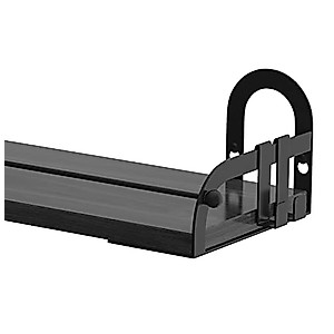 JIANGBAI 15.7inchX2 Wall Shelves for Bedroom , Floating Wall Shelves for Living Room Kitchen , Wall Mounted Rustic Wood Floating Shelves for Books, Small Shelf for Bathroom, Laundry Room (Black)