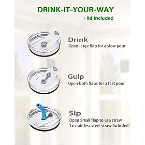 Zenbo 40 oz Tumbler with Handle - Stainless Steel Vacuum Insulated Cup with Lid and Straw, Keeps Drinks Cold up to 34 Hours - Sweat-Proof Body, Dishwasher Safe