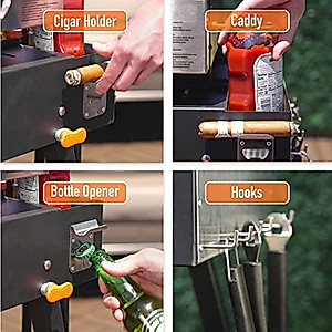 Yukon Glory Universal Portable Grill Table/Flat Top Grill Griddles Stand with Built in Grill Caddy - Designed to Fit Tabletop Blackstone Griddle & Many Others - Outdoor Cooking Camping & Tailgating