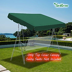 YardGrow 65''x45'' Patio Swing Canopy Replacement Cover Swing Replacement Canopy Top Cover Garden Outdoor, Canopy ONLY (Green)