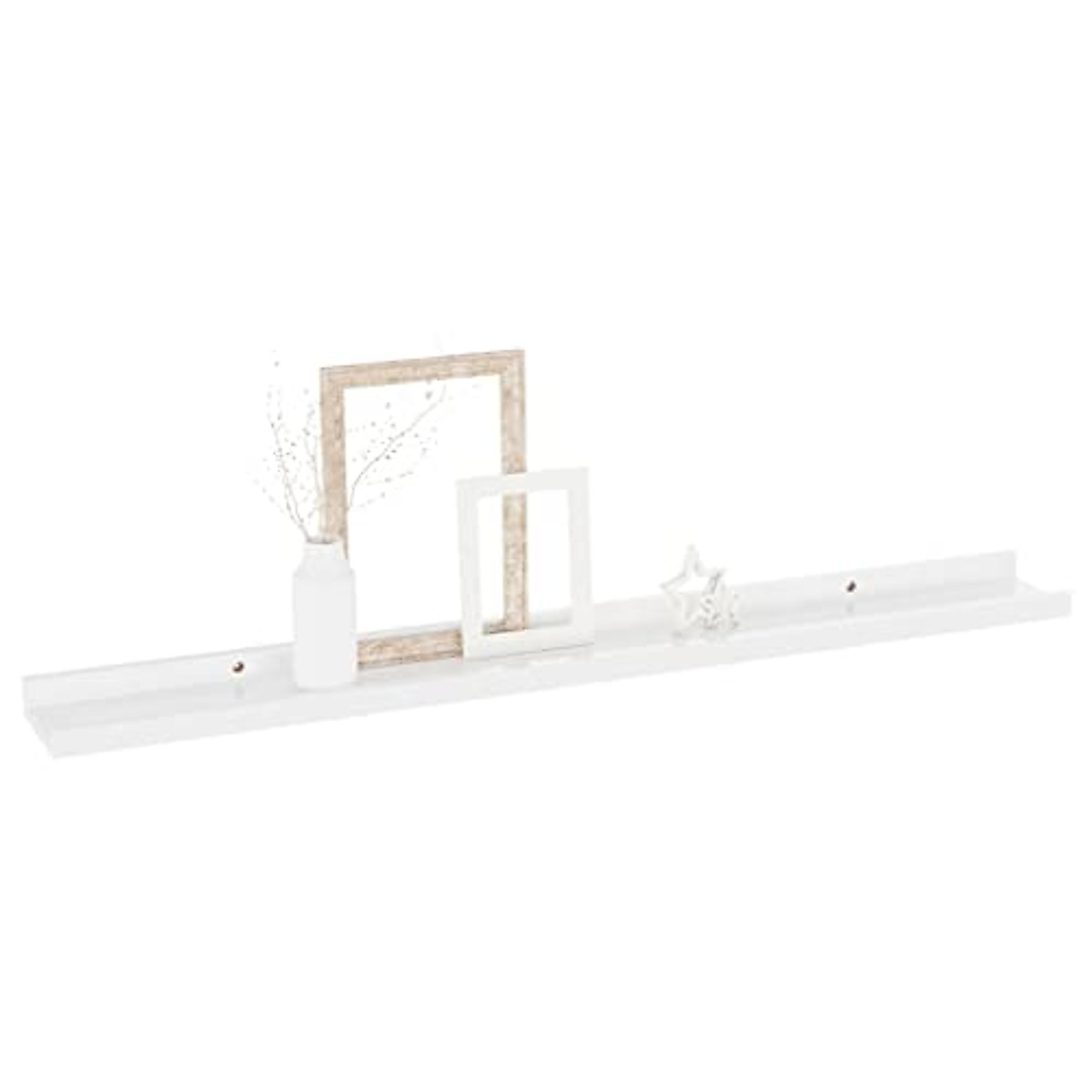 SunshineFace Long Floating Shelves Set of 4, High Gloss Wall Mounted Picture Ledge Floating Shelf, Wall Shelves for Bedroom, Living Room, Office, Nursery, Kitchen Storage(White, 31.5"x3.5"x1.2")