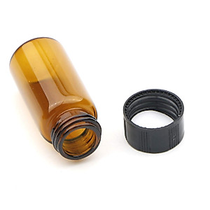 Liquid Sample Glass Bottles Vials Screwcap Brown Lab Collection Container Capacity 5 ml (0.17 Oz) Pack of 10