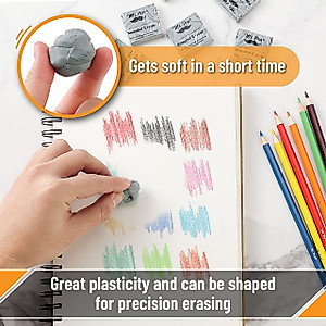 Mr. Pen- Kneaded Eraser, 18 Pack, Gray, Kneaded Erasers for Artists, Gum Eraser, Art Eraser, Kneadable Erasers, Moldable Eraser, Art Erasers for Drawing, Artist Eraser, Drawing Erasers, Art Gum Eraser