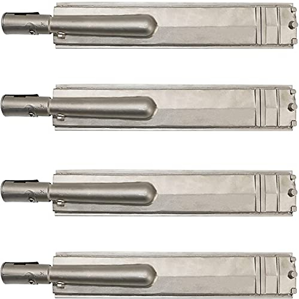 Heavy Duty Cast Stainless Steel Grill Burner 4 Set for Bull, Outdoor Premium Gas BBQ Grill Burner Replacement for Bull Cal Flame Blaze Aussie Bakers Chefs Turbo Thermos Char Broil Jenn Air Nexgrill