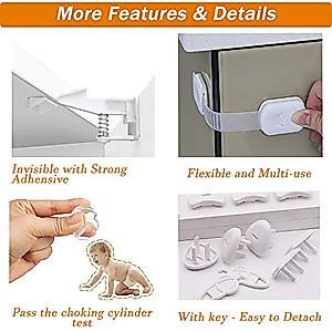 Baby Safety Kit, 58 Packs Baby Proofing Essentials Kit Child Safety Appliance with Cabinet Locks, Corner Guards and Outlet Covers - All-in-one Super Value Child Safety Kit