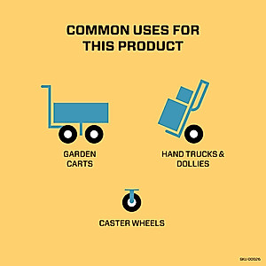 Marathon 2.80/2.50-4" Narrow Width Flat Free Hand Truck / Utility Cart Tire on Wheel, 3"Centered Hub, 1/2" Bearings