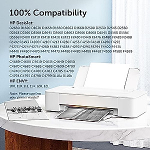 60XL Black Ink Cartridge High Yield Compatible for HP 60 XL Ink Work with HP PhotoSmart C4780 C4680 C4795 C4640 D110 D110a Deskjet F4480 F4440 F2430 Envy 110 120 111 Printer Remanufactured (2 Pack)