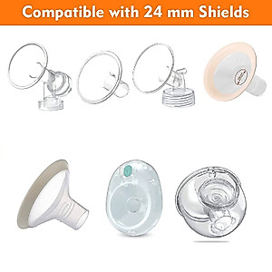 Loveishere 15mm Flange Inserts Compatible with Medela / Willow / TSRETE/ Momcozy S9 S10 S12/ Willow Wearable Cups & Spectra S1 S2, 24mm Breast Pump Shields Reduce Nipple Tunnel Down to 15mm, 2pcs