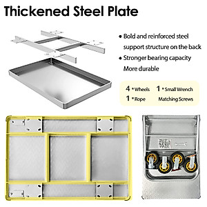 Platform Truck Heavy Duty Push Cart Dolly with 2000 LBS Capacity, Foldable Moving Flatbed Cart with 6'' Swivel Wheels, Large Steel Platform Dolly Cart for Groceries, Garage, Warehouse (36"X 24")