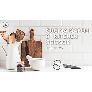 Cucina Napoli 8" Kitchen Scissor "Made In USA!" SOLID Stainless Steel