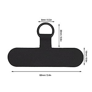 Naroote Cell Phone Lanyard Patch,Universal Easy Attach Nylon Lightweight Phone Lanyard with for Necklace or Wrist Rope (Black)