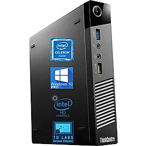 Lenovo ThinkCentre M73P Tiny Desktop, Intel Dual-Core 2.6GHz, 8GB RAM, 512GB SSD, 2-Monitor Support, DisplayPort, HDMI, VGA, AC Wi-Fi, Bluetooth - Windows 10 Pro (Renewed)