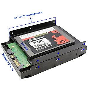 2.5 to 3.5 Hard Drive Adapter, SNANSHI SSD Mounting Bracket SSD HDD Metal Mounting Bracket 2.5 to 3.5 Adapter for PC SSD (Pack of 2)