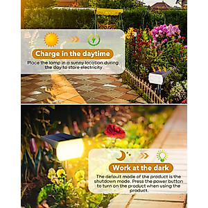 Kaxiida Solar Lights Outdoor Waterproof, IP68 Adjustable SpotLights Wall Lights in One, 56LEDs Solar SpotLights, for Garden Pool Courtyard Driveway-Warm White