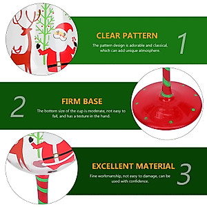 Angoily Christmas Wine Glasses with Stem, Santa Claus and Elk Glass Christmas Wine Goblets Cups for Home Bar and Nightclub, Christmas Cocktails Glasses Goblet for Xmas Holiday Wineglass Gift