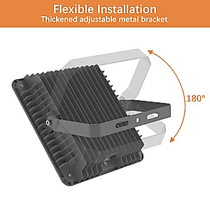 LEPOWER 100W LED Flood Light, 10000lm Work Light with Plug, Equiv 500W Halogen, 6000K White Light, IP66 Waterproof Outdoor Floodlight for Garage, Garden, Lawn, Basketball Court, Playground 2 Pack