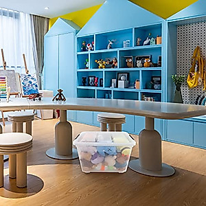 Uumitty 4-Pack 70 Quart Storage Boxes, Plastic Storage Latch Bin with Wheels, Clear