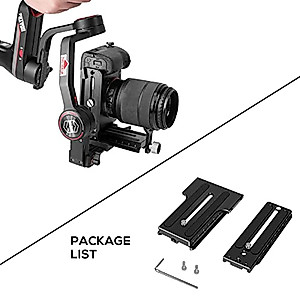 EaxanPic Aluminum L Bracket Vertical Horizontal Switching Quick Release Plate for DJI Ronin RS2 RSC2 Zhiyun Weebill-S Gimbal Stabilizer Tripod Monopod and SLRs