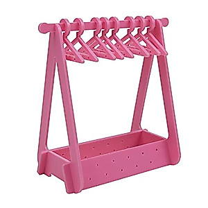 Earring Display Stand Holder Acrylic Jewelry Hanger Rack Ear Studs Organizer With Mini Hangers For Women Baby Girls (8 hangers) (Clear) (BS00)