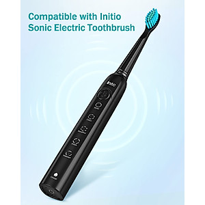 Initio IT959 Replacement Toothbrush Heads Compatible with Dnsly, Professional Electric Toothbrush Heads for SEAGO 958 507 M10 M8, CleanCare Toothbrush Heads Compatible with Oraimo 2303, 3 Pack, Black