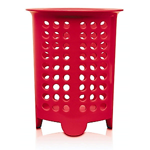 Zeal Cutlery Drainer/Utensil Pot, Melamine, Red, 14 x 14 x 17 cm