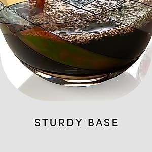 Bezrat Stemless Wine Glasses Set of Two | Hand Painted Large Premium Red and White Wine glasses | Lead-Free Crystal | Essential Wine Gift | 18 Ounces (Red)