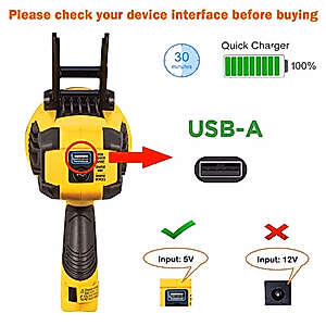 Replacement Charger Adapter USB to USB Charging Cable for Stanley Fatmax Spotlight, Stanley SL10LEDS, SL10LEDSL, TL450, TL600, SAT3S, SS4LS, Zero Trace TL1KPZ TL1KPS BB24PS Flashlight Power Cord (5Ft)